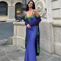China Stylish Sexy Slip Dress Patchwork V - Neck Slim Strap Dress for sale