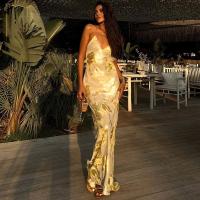China XL Size Sexy Slip Dress Fashion Sexy Backless Hot Gold Slip Dress for sale