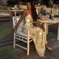 China XL Size Sexy Slip Dress Fashion Sexy Backless Hot Gold Slip Dress for sale
