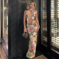 China Sexy Backless Strapless Top Slim Split Skirt V Neck Long Length for sale