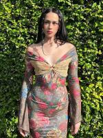 China Multiple Size Package Hip Dress Elegant Temperament Slimming Print Sexy Hip Wrap Dress for sale