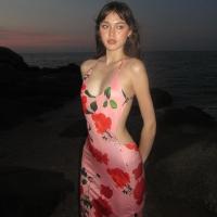 China Summer Stylish Ladies Dress Print Sexy Backless U Neck Slim Halter Dress for sale