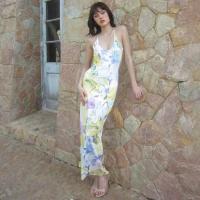 China Summer Stylish Ladies Dress Print Sexy Backless U Neck Slim Halter Dress for sale
