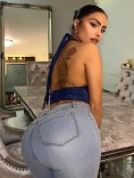 China Women's New Sexy Spice Top Fashion Style Slim Short Halter Vest for sale