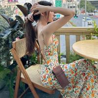 China Summer New Fashion Print Sexy Backless Lace Halter Dress for sale