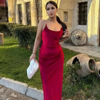 China High Sense Custom New Fashion Sexy Halter Halter Solid Color Dress for sale