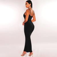 China Spring Summer New Fashion Sexy Backless Slim Solid Color Halter Dress Can Be Customized In Any Color for sale