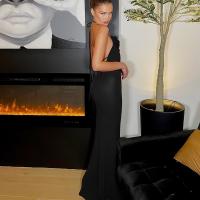China Sexy Hollow Backless Fashion Europe And The United States Style Pure Color Pure Slim-fit Splicing Suspender Long Dress for sale