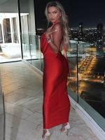 China New Fashion Temperament Sexy V-neck Halter Halter Slim Sleeveless Dress for sale