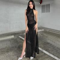 China New Fashion Sexy Backless Slit See-through Dress for sale