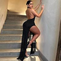 China New Fashion Sexy Backless Slit See-through Dress for sale