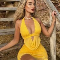 China New Nightclub Style Deep V-neck Sexy Halter Halter Two-piece Suit for sale