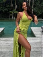 China Custom Spring And Summer New Fashion Sexy Solid Color Slim High Waist V-neck Halter Dress Woman for sale