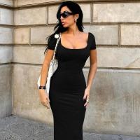 China Spring Summer Custom New Fashion Sexy Halter Short Sleeved Dress for sale
