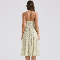 China Custom Women's Summer Sweet Wind Backless Halter Fashion Floral Pattern Corset Skirt Dress for sale