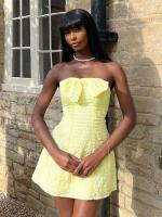 China New Fashion Solid Color Custom Bow-top Sexy Slimming Short Dress for sale