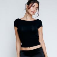 China Hot Slim Sexy Backless Short Crop Street-Style Short-Sleeved T-Shirt Woman for sale