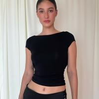 China Hot Slim Sexy Backless Short Crop Street-Style Short-Sleeved T-Shirt Woman for sale