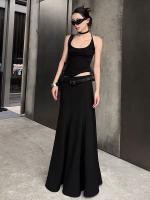China New Spice Girl U Tie Halter Tank Top For Women With Skinny Straps Inside for sale