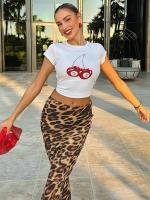 China Summer New Fashion Sexy Leopard Print Chiffon Fishtail Skirt Floor - Length Skirt for sale