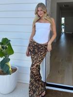 China Summer New Fashion Sexy Leopard Print Chiffon Fishtail Skirt Floor - Length Skirt for sale