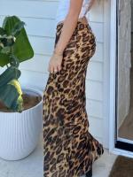 China Summer New Fashion Sexy Leopard Print Chiffon Fishtail Skirt Floor - Length Skirt for sale