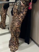 China Summer New Fashion Sexy Leopard Print Chiffon Fishtail Skirt Floor - Length Skirt for sale