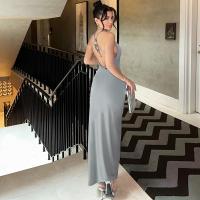 China New fashion sexy backless slim custom split halter dress for sale