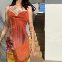 China New fashion sexy backless custom print halter dress for sale