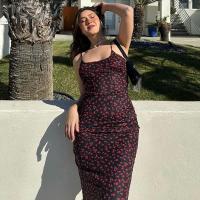 China Summer new fashion print sexy halter slim-fit halter dress for sale