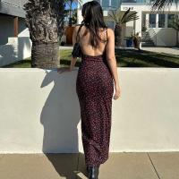 China Summer new fashion print sexy halter slim-fit halter dress for sale