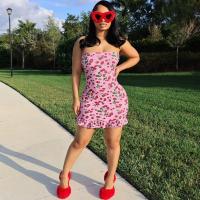 China New Fashion Custom Print Sexy Lace Strapless Dress for sale