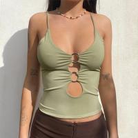 China Summer Fashion Slim-fit Camisole Vest With Cutout Chest And Midriff for sale