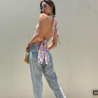 China Summer Explosive Women's Halter Figure Print Rope Vest for sale
