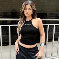 China Summer New Fashion Street Photo Alphabet Print Sexy Crop Sleeveless Vest for sale