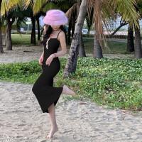 China One-line Neck Halter Halter Sexy Fashion Pure Wind Slim Waist Waist Long Dress for sale