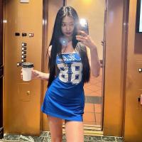 China Summer New Fashion Sexy Tight Print Wrap Hip Skirt + Gauze Short Sleeve Vest Set for sale