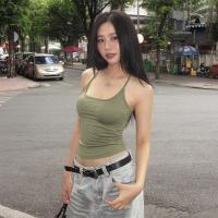 China Summer new letter print U-neck sleeveless slim-fit with a small bottom vest for sale