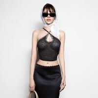 China Women's summer new personalized printed cross halter halter tight crop vest top for sale