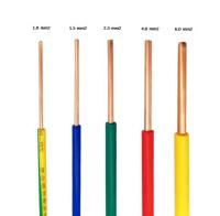 China BV 4mm 6mm PVC Insulated Electric Wire 1.5mm 2.5 Mm Solid Core Cable for sale