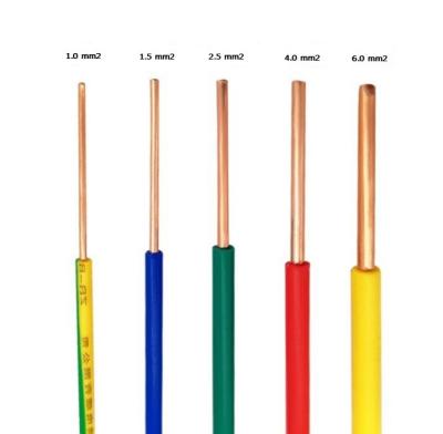 China BV 4mm 6mm PVC Insulated Electric Wire 1.5mm 2.5 Mm Solid Core Cable for sale