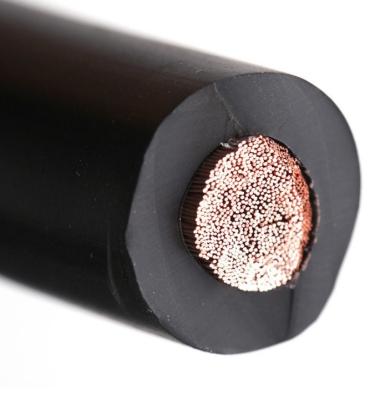 China 1/0 2/0 3/0 4/0 AWG Welding Cable Single Copper Core Black for sale