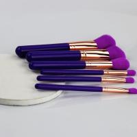 China 6 Piece Vegan Makeup Brush Set Purple Synthetic Bristles ISO Certified for sale