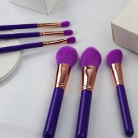 China 6 Piece Vegan Makeup Brush Set Purple Synthetic Bristles ISO Certified for sale