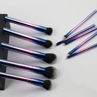China Gradient Color Oval Makeup Brush Kit 10 Pieces Synthetic Hair for Face Makeup for sale