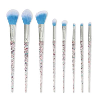 China 8 Pieces Eyeshadow Makeup Brush Set Gradient Hair Magical Bling Handle Synthetic for sale