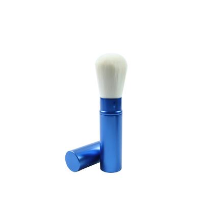 China Retractable Makeup Brush with Gloss Surface Premium Synthetic Bristles 1 Piece Blue for sale
