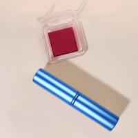 China Retractable Makeup Brush with Gloss Surface Premium Synthetic Bristles 1 Piece Blue for sale