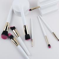 China 10pcs Gradient Synthetic Hair Cosmetic Brush Set with Durable Wooden Handle for sale