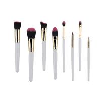 China 10pcs Gradient Synthetic Hair Cosmetic Brush Set with Durable Wooden Handle for sale